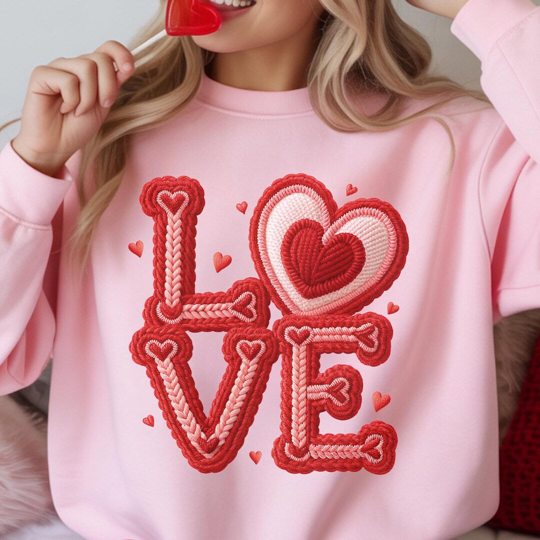 PNG Saint-valentin Fil Au Crochet & Cœur | Design Sublimation Coquette ...
