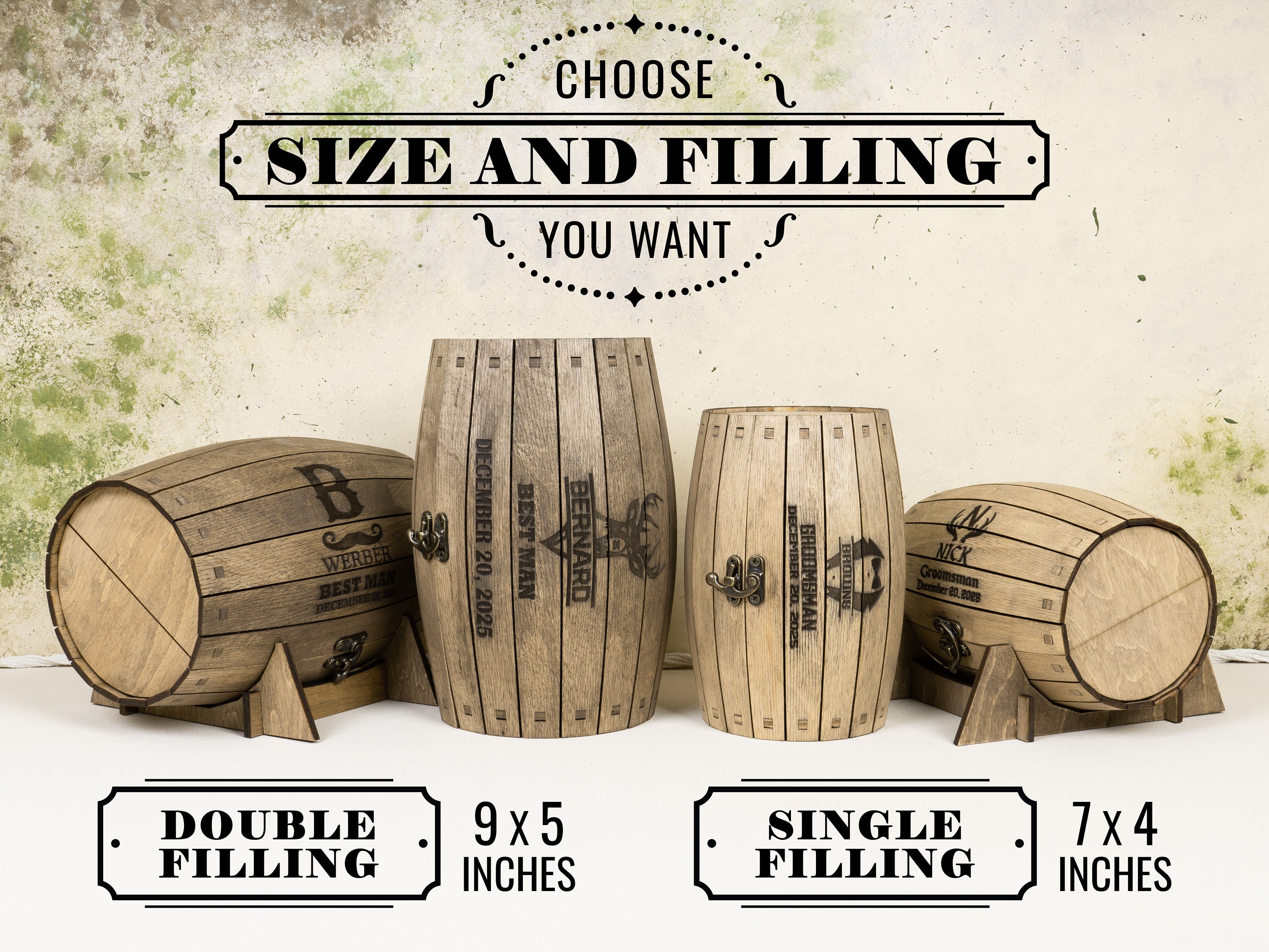 Personalized Barrel Box With Whiskey Glasses, Best Man Proposal Gift ...