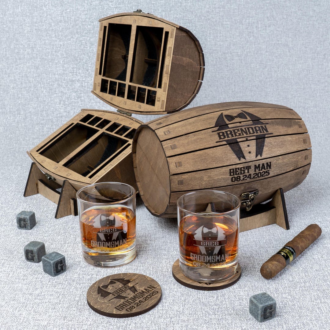 Personalized Whiskey Kit, Custom Whiskey Barrel, Groomsman Bourbon ...