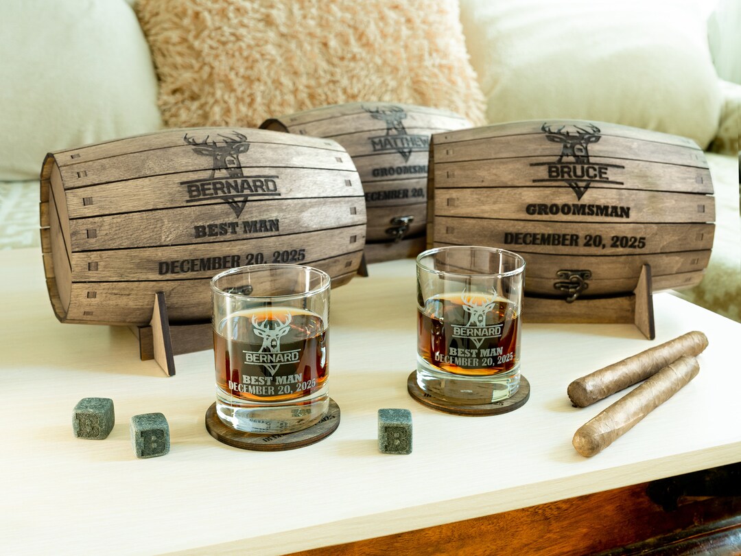 Custom Whiskey Kit, Personalized Whiskey Glass, Wine Barrel, Bourbon ...