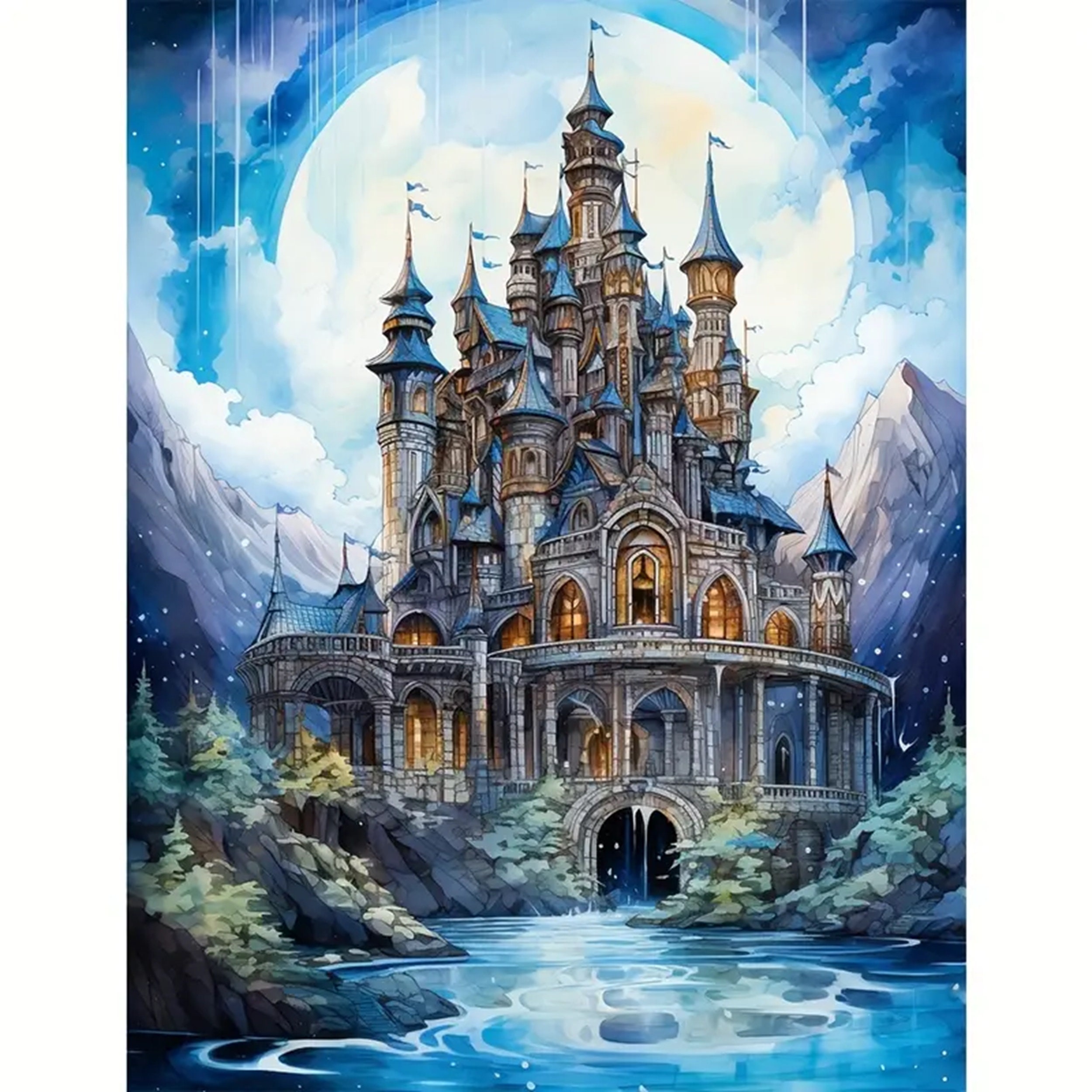 Castle Under the Moon - Etsy