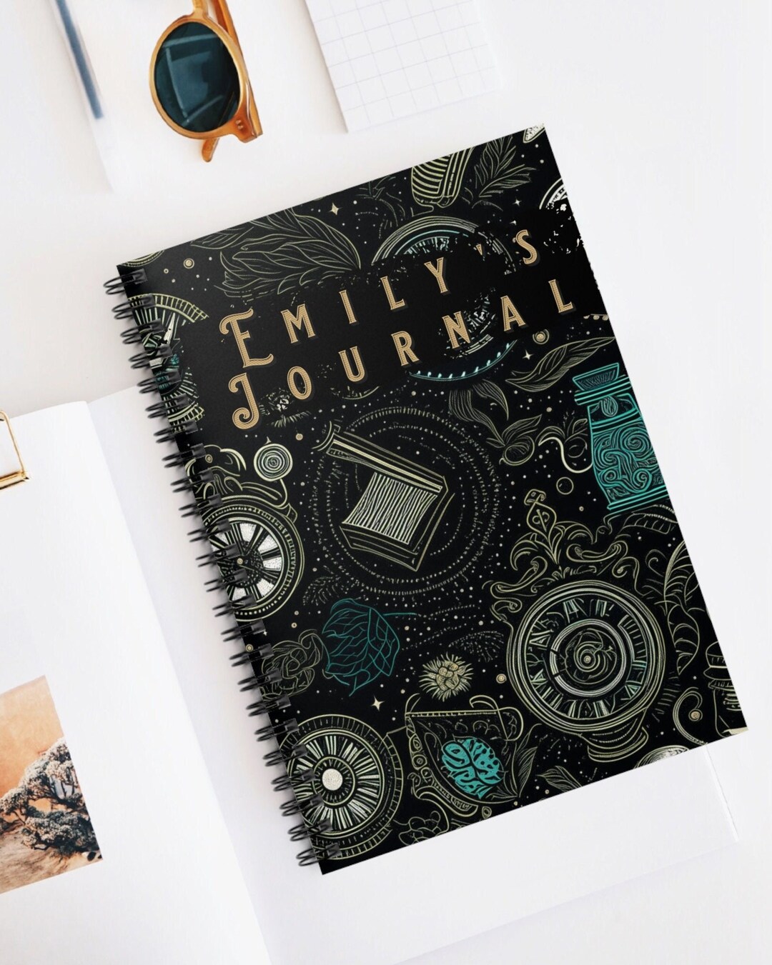 Personalized Dark Old School Journal Spiral Notebook Custom - Etsy