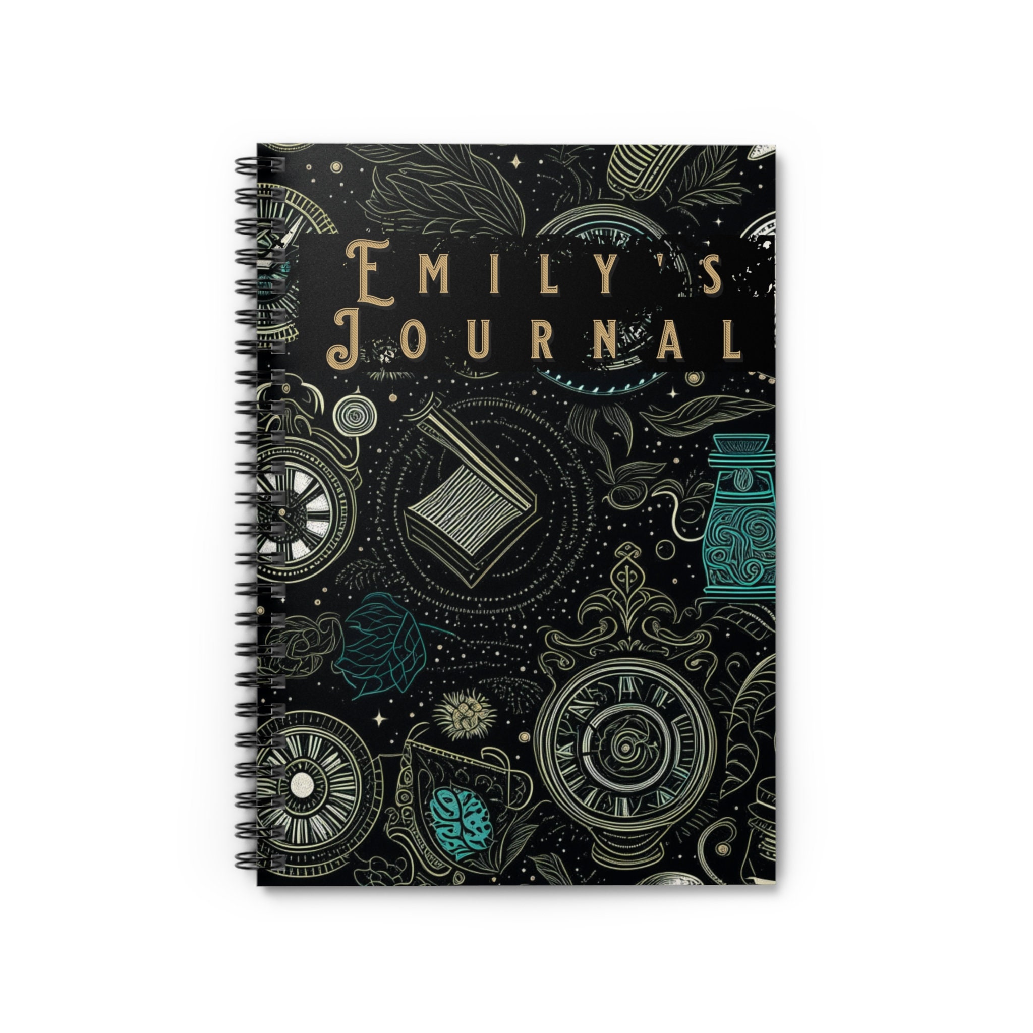 Personalized Dark Old School Journal Spiral Notebook Custom - Etsy