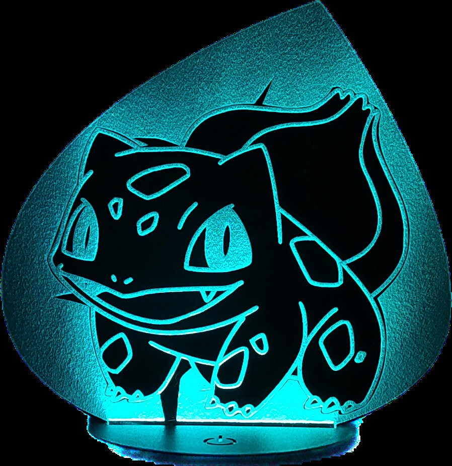 Pokémon Starters Acrylic LED Lights Bulbasaur, Charmander, Squirtle ...