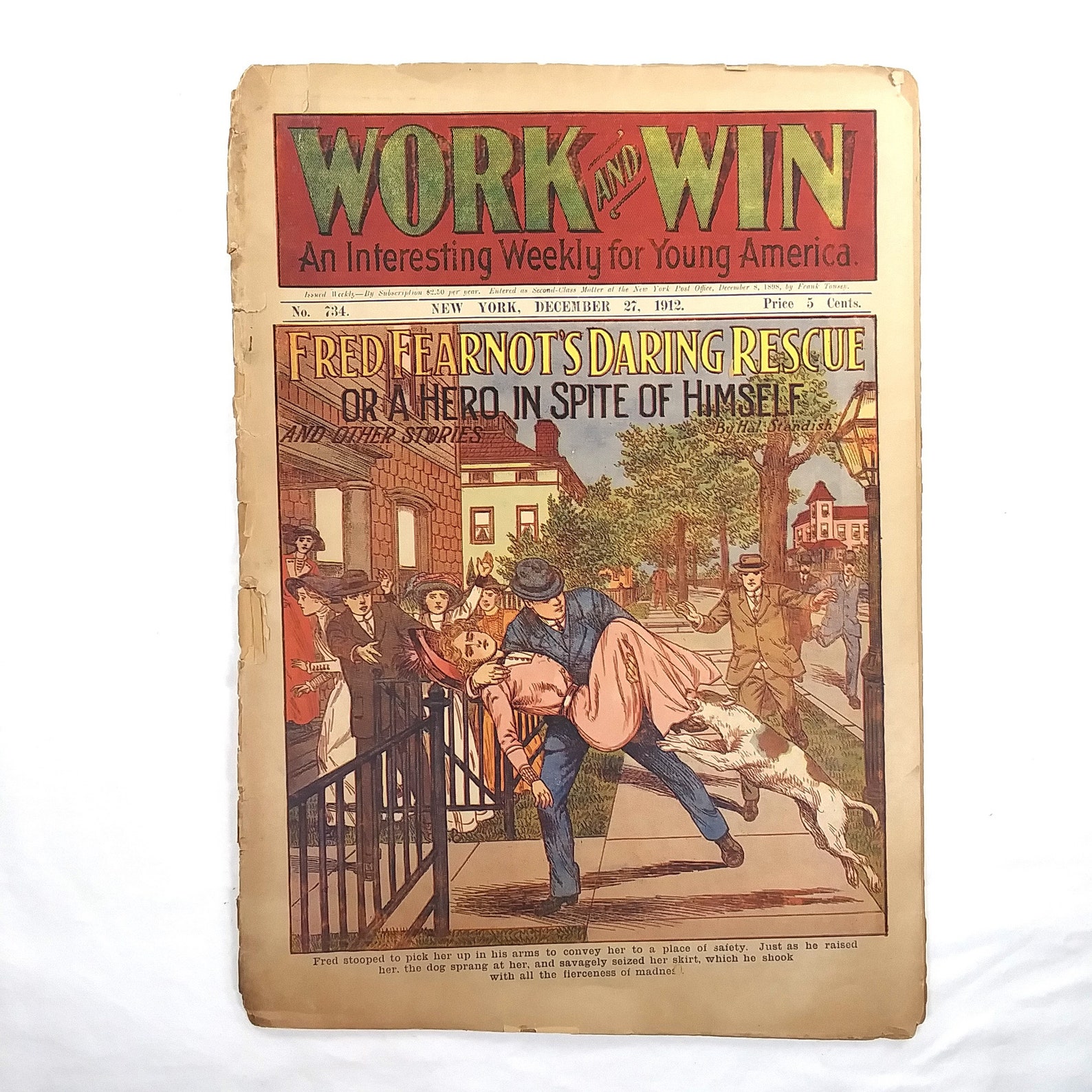 Work and Win Weekly Antique Pulp Magazine No. 734 New York December 27 ...