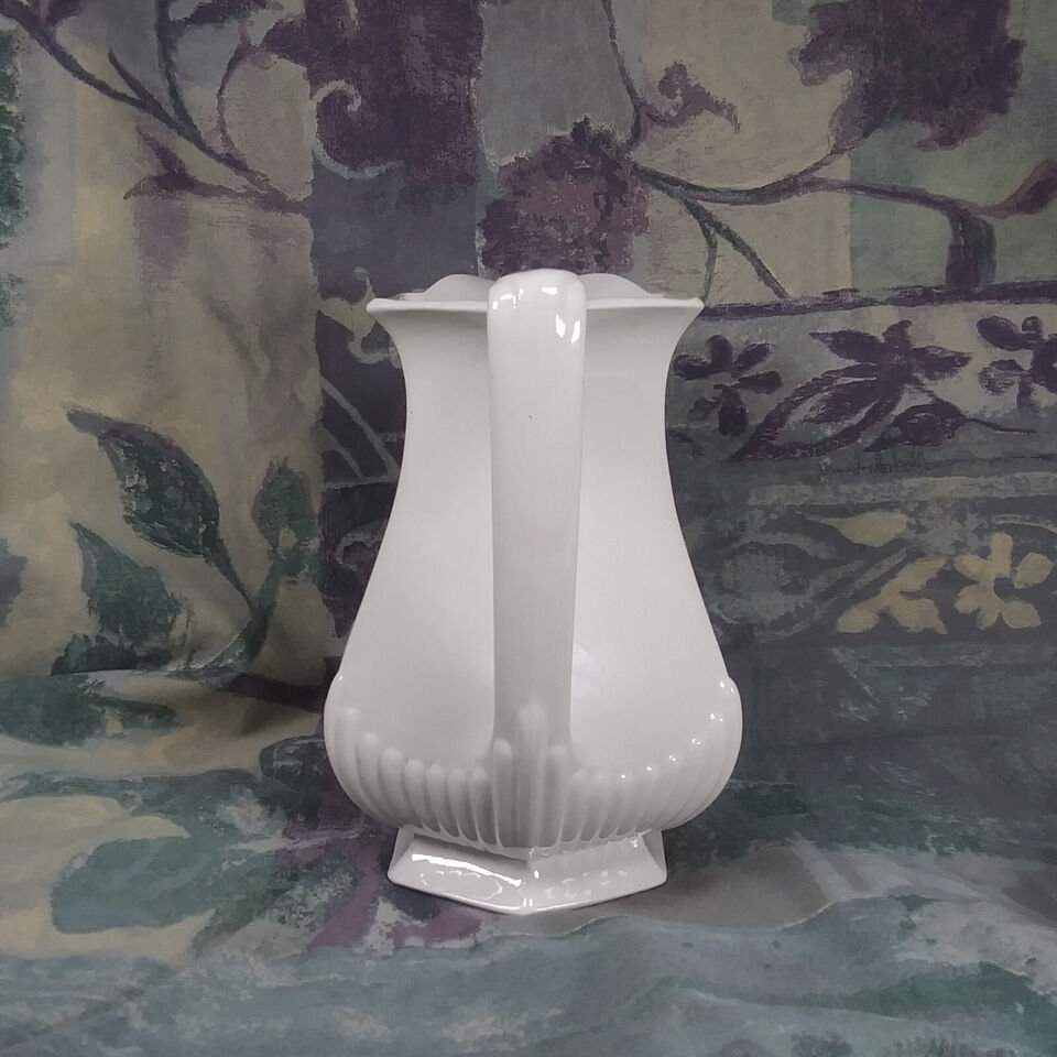 Wm. Adams & Sons Ironstone Pitcher White 6 Sided 8 Inch Tall Vintage ...