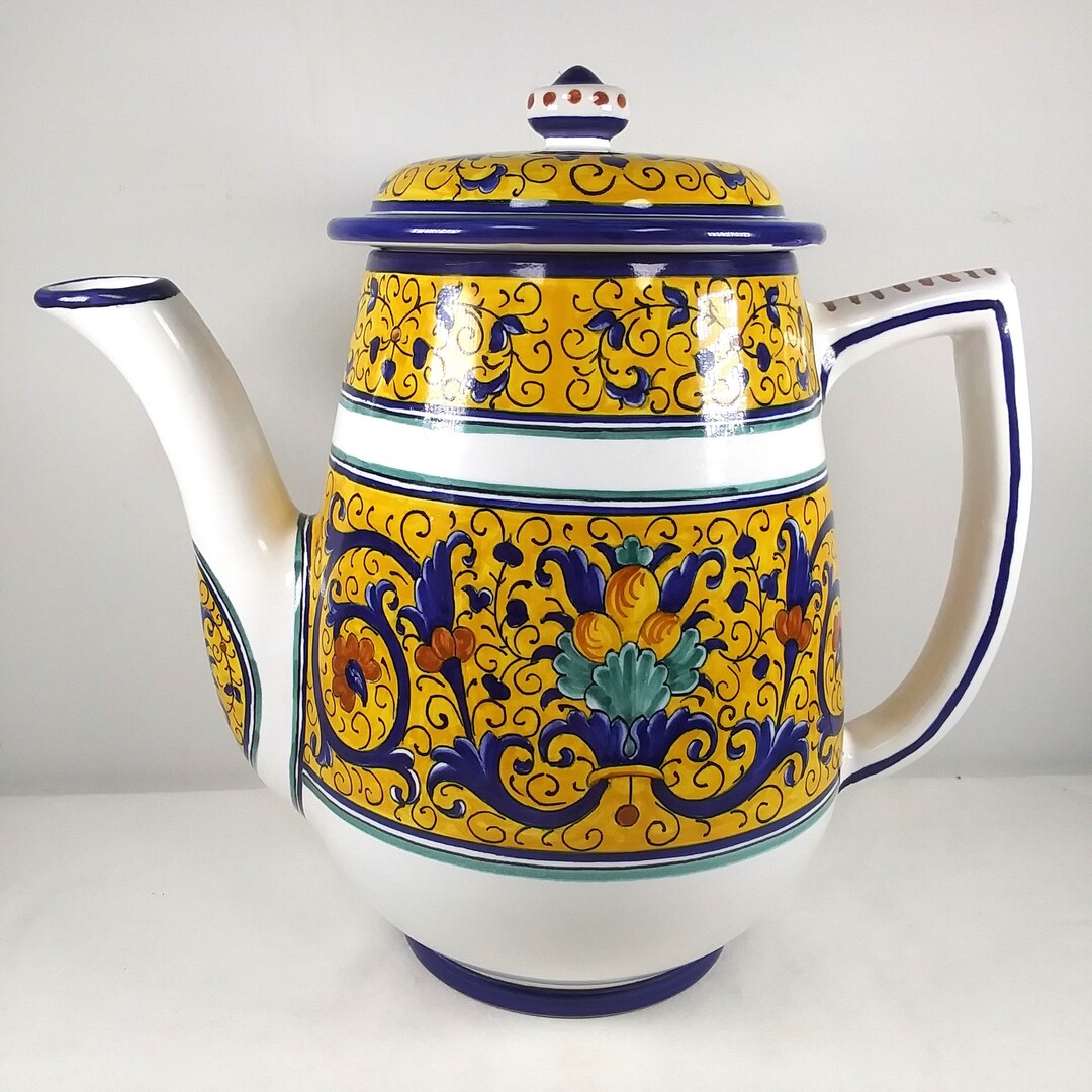Coffeepot by Grazia Deruta - Pattern: Deruta County Fondo Giallo - 10.5 ...