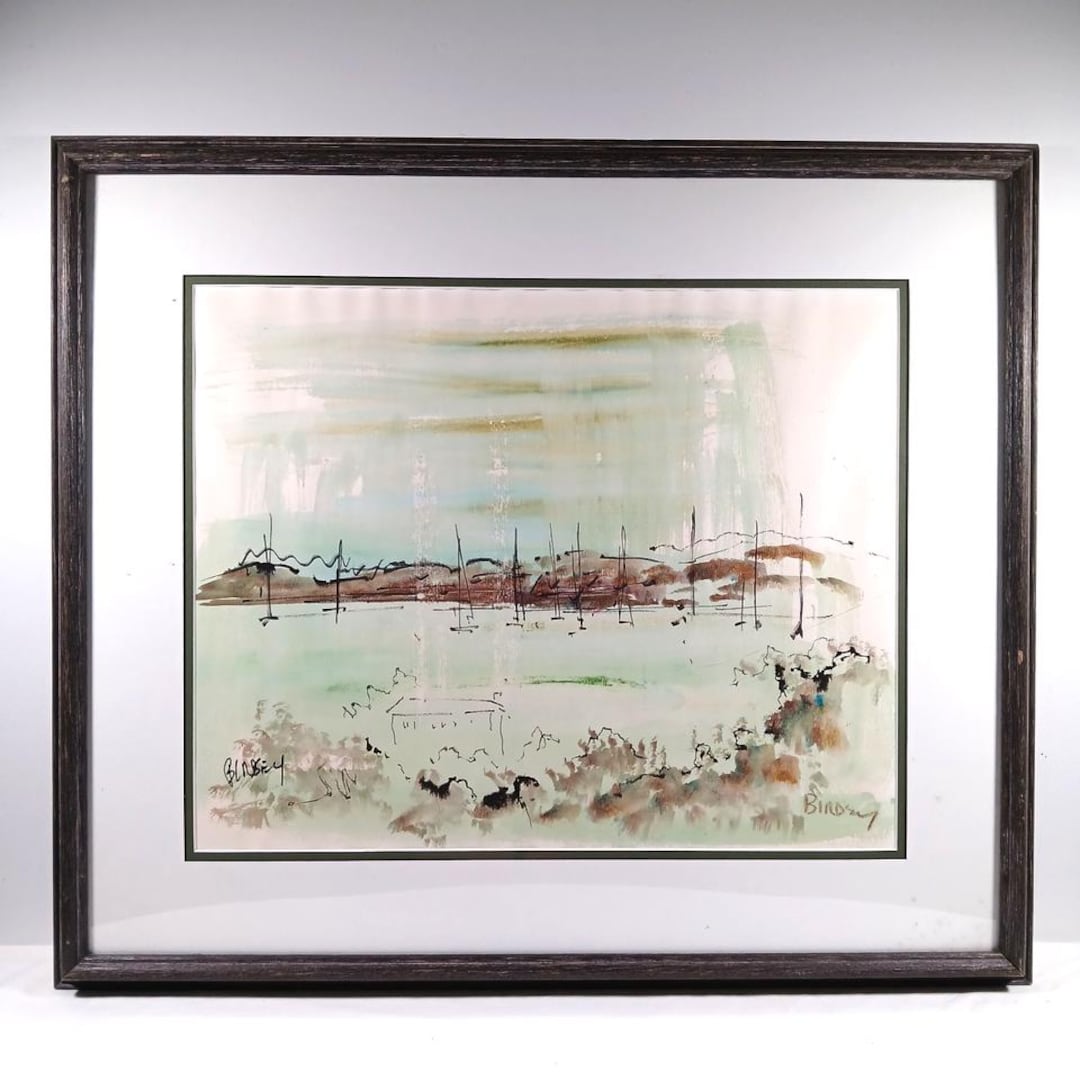 Alfred Birdsey Original Watercolor Boats on a Bermuda Bay Signed Matted ...