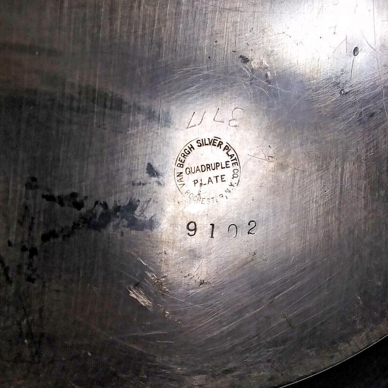 Antique Van Bergh Crumb Catcher Trays Art Nouveau Engraved Silverplate ...