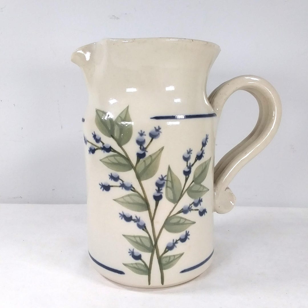Pitcher Union Stoneware Pottery Maine Blueberry Pattern 6.5 Inches H by ...