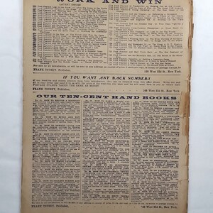 Work and Win Weekly Antique Pulp Magazine No. 734 New York December 27 ...