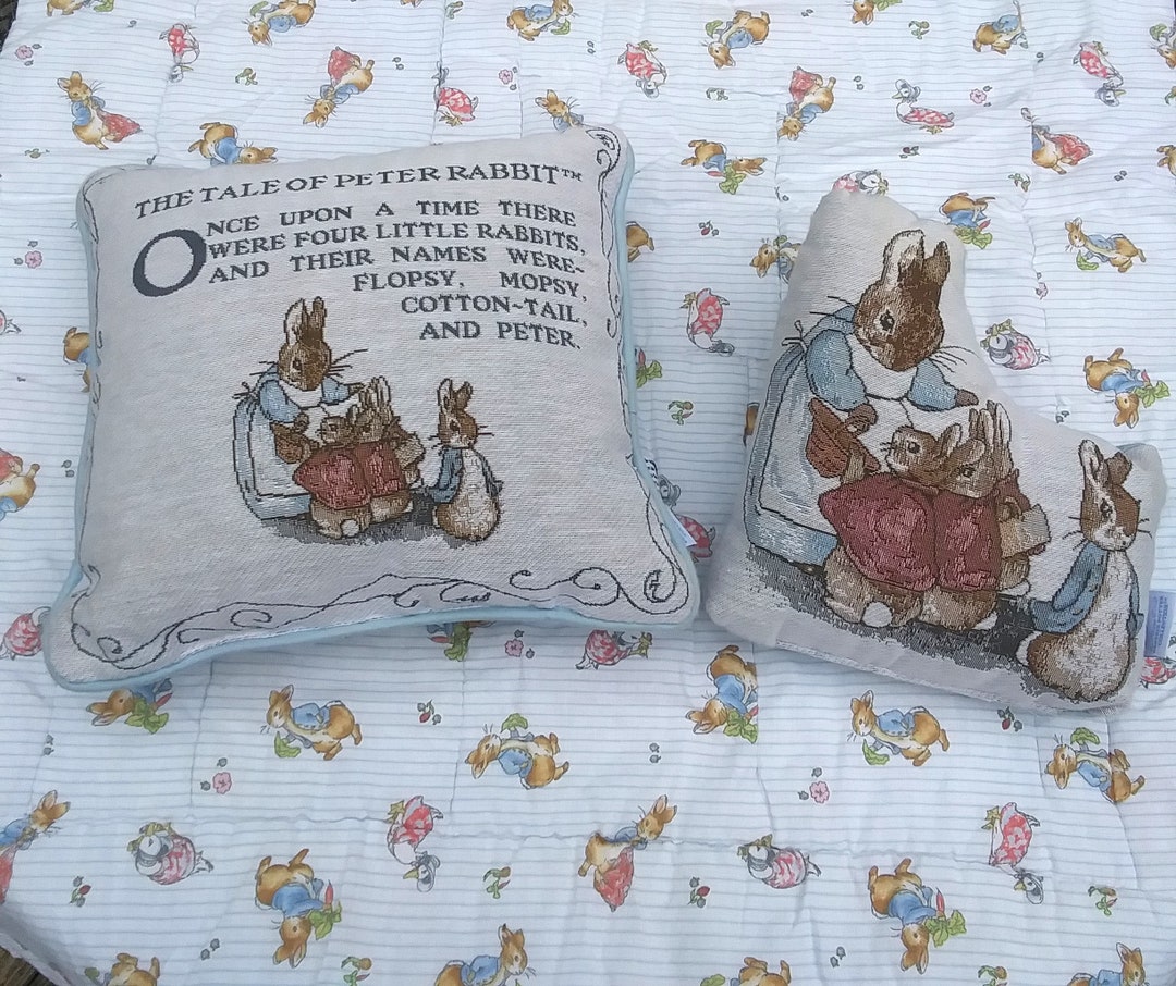 Beatrix Potter Peter Rabbit Needlepoint 2-pieces Throw Pillow ...