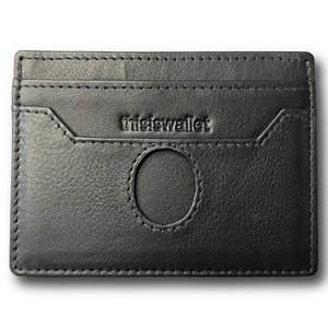 4 Card Minimalist Wallet for Men Women Genuine Leather Ultra Thin Small ...