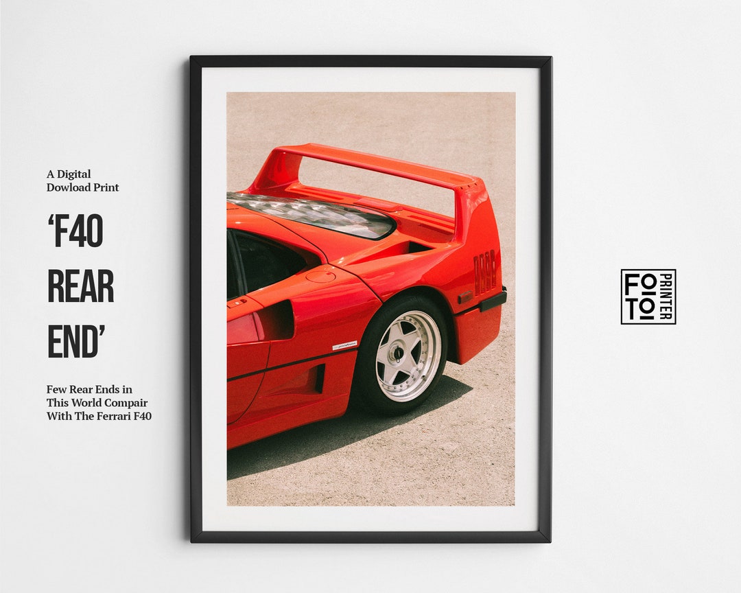 Classic Red Ferrari F40 Digital Print Perfect for Retro Car - Etsy
