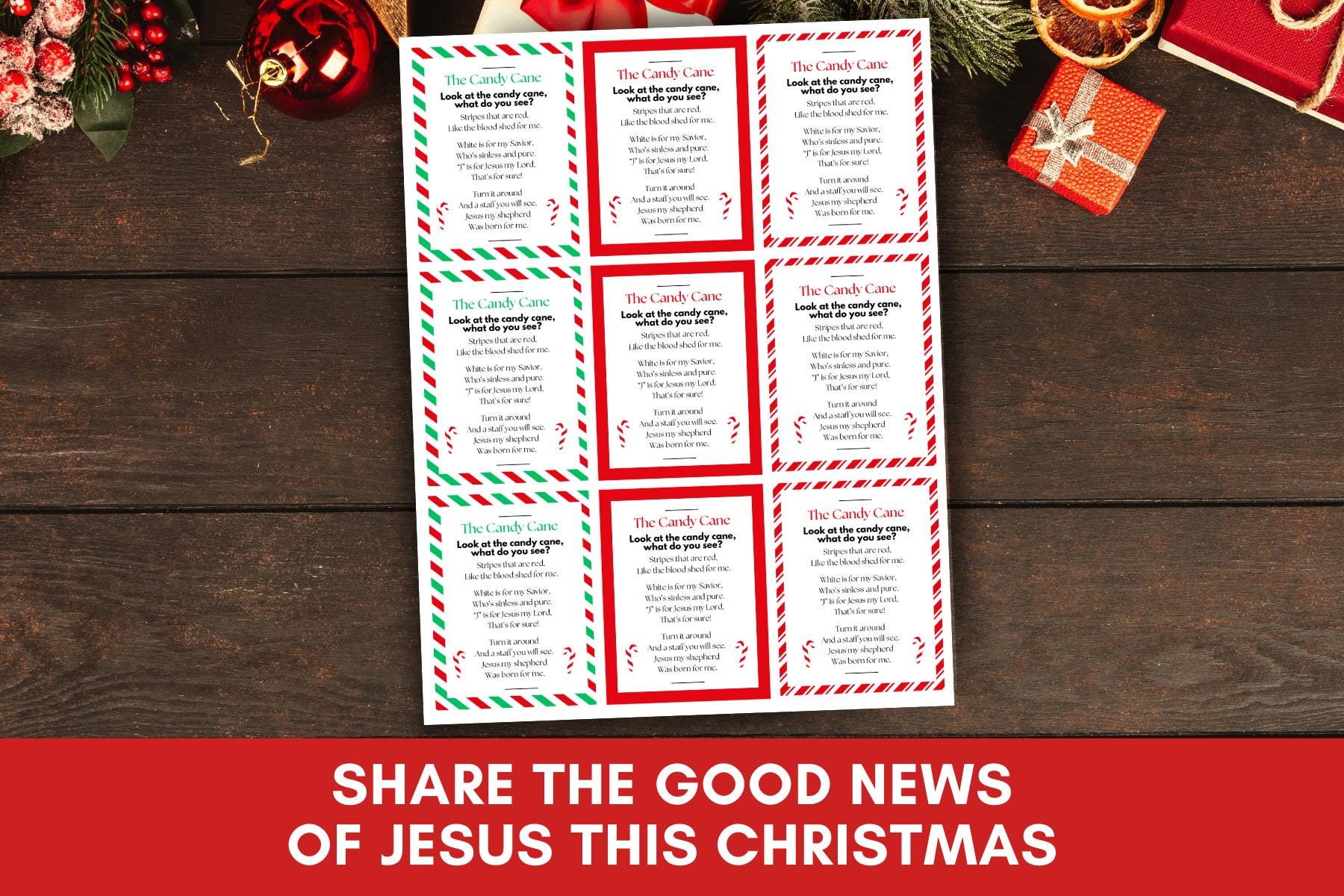 Christmas Christian Tracts Printable Christian Handout Christmas Tract Candy Cane Poem Candy ...
