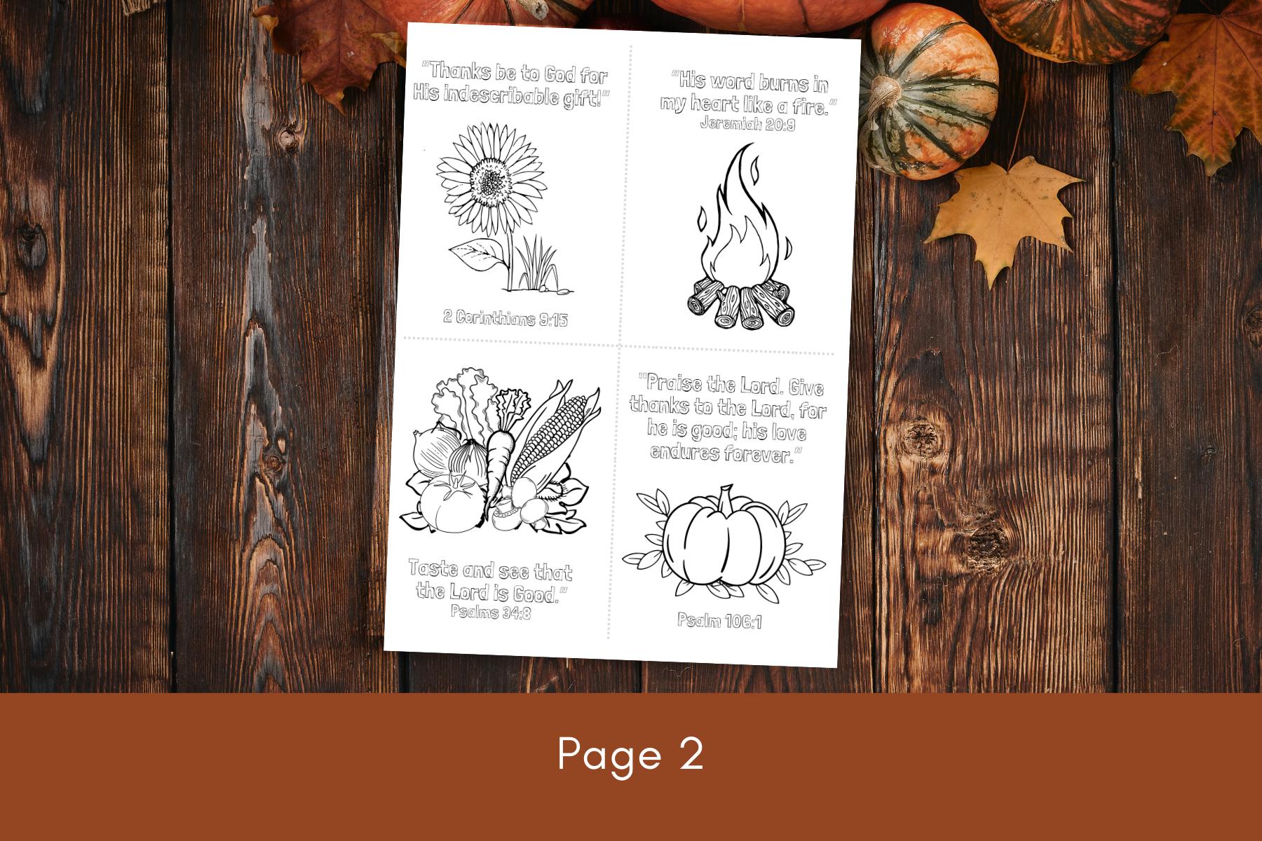 Christian Thanksgiving Coloring Book Homeschool Activity Fall Sunday ...