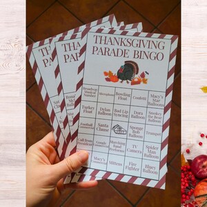Thanksgiving Day Parade Bingo Game Printable Macy's Parade Bingo Game ...