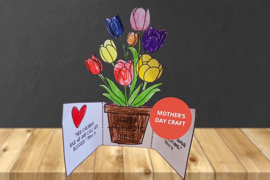Easy Mother's Day Craft for Kids Coloring Page for Mom Keepsake Gift ...