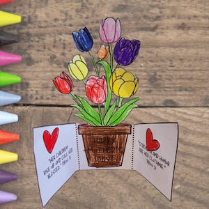 Easy Mother's Day Craft for Kids Coloring Page for Mom Keepsake Gift ...