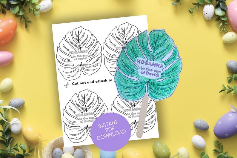 Christian Easter Craft Palm Sunday Kids Activity Holy Week Craft Palm ...
