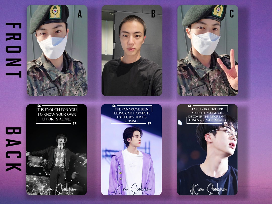 BTS Jin Photocard Military Jin Bts Inspirational Quotes Jin BTS ...