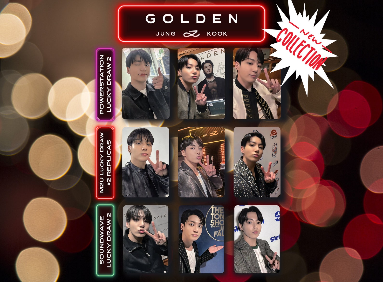 Jungkook Golden Lucky Draw Photocards Bundle JK Replica Lucky Draw Pc ...