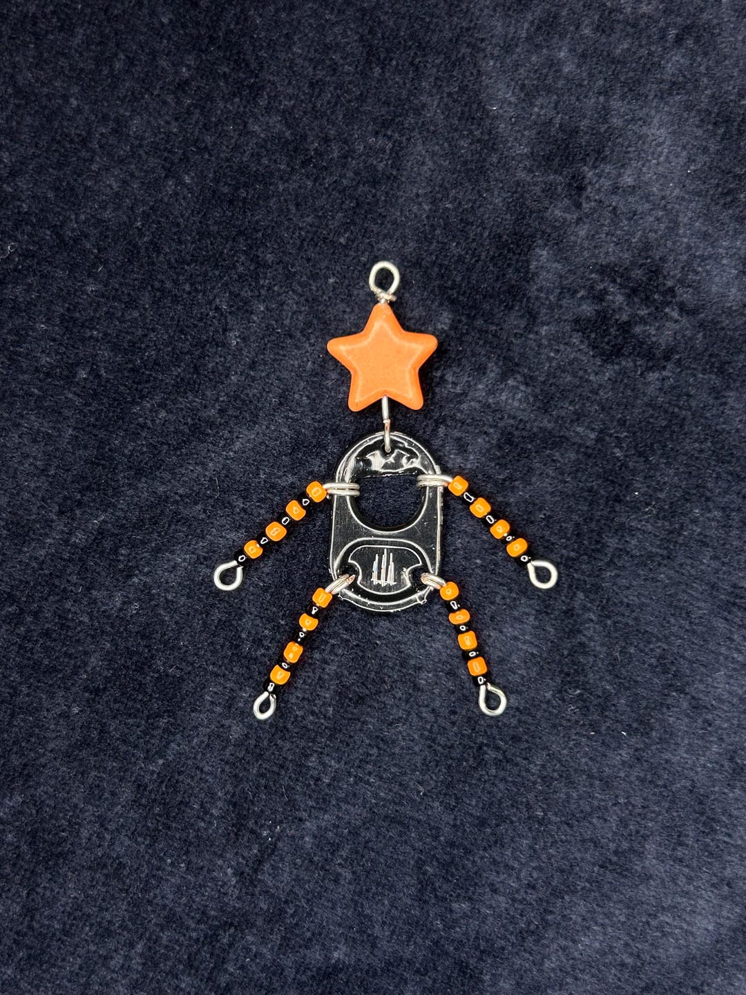 Upcycled Black and Orange Can Tab Keychain - Etsy