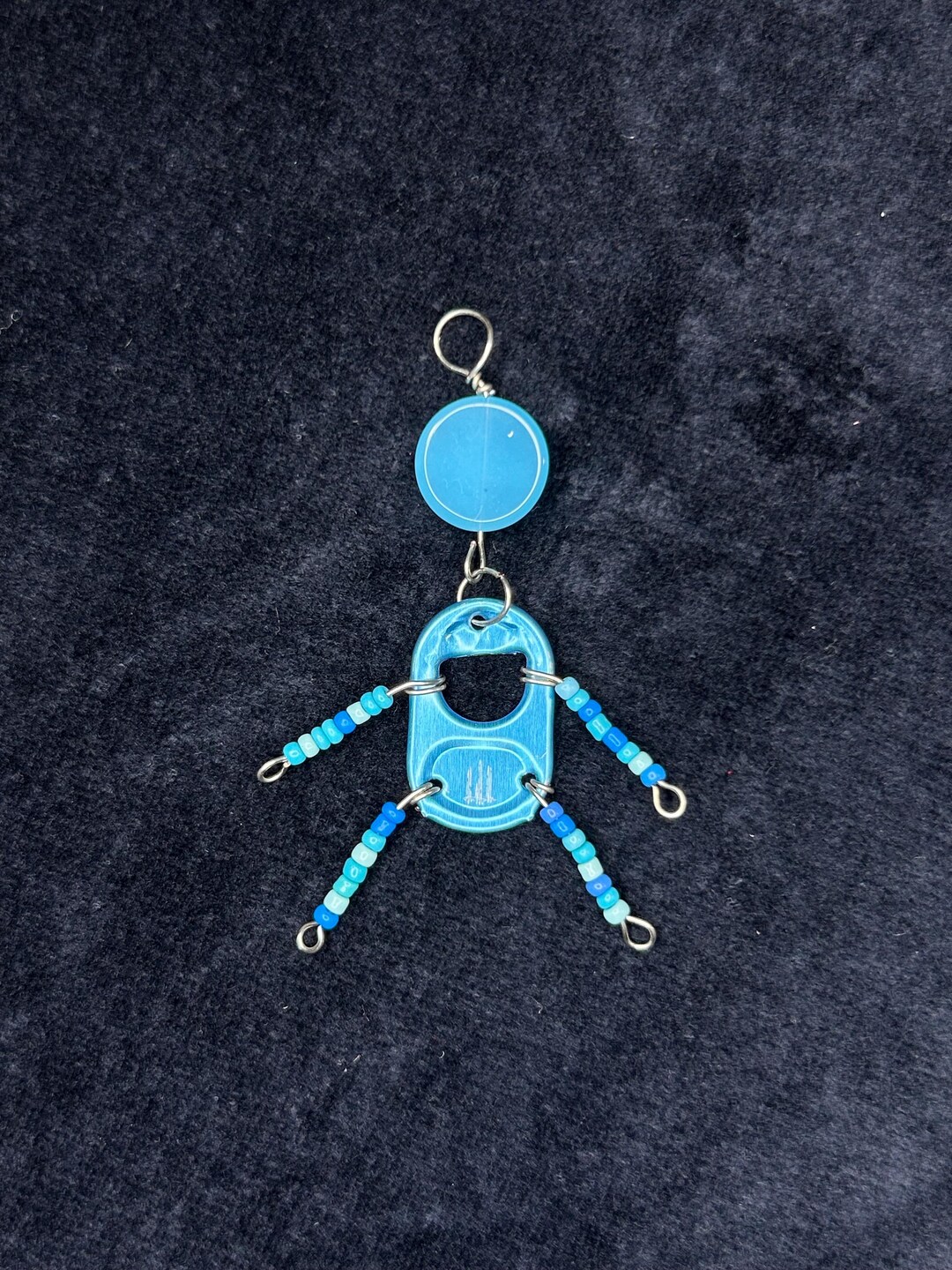 Upcycled Blue Can Tab Keychain - Etsy
