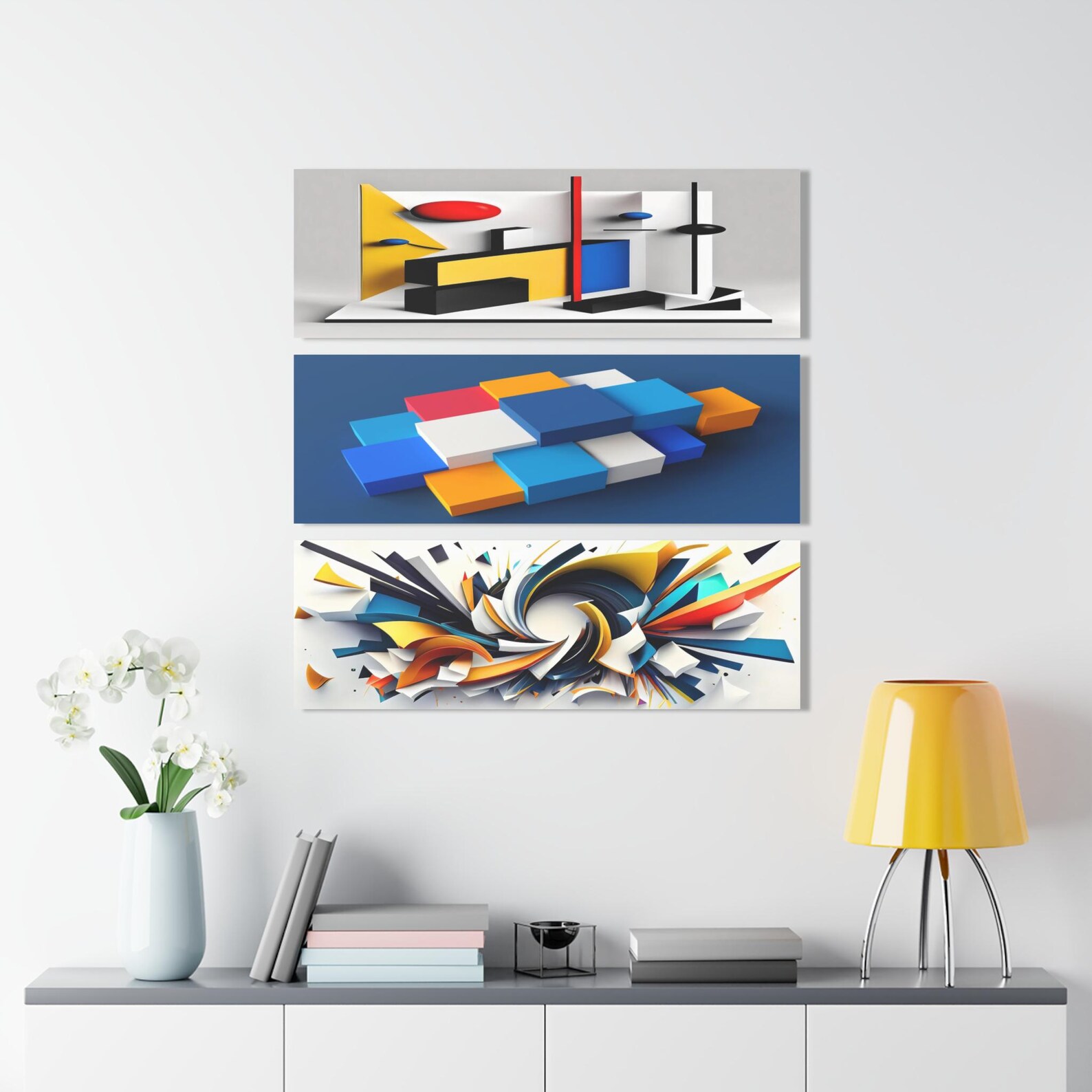 Modern Acrylic Print Triptych Set - Abstract Wall Art Decor - Etsy