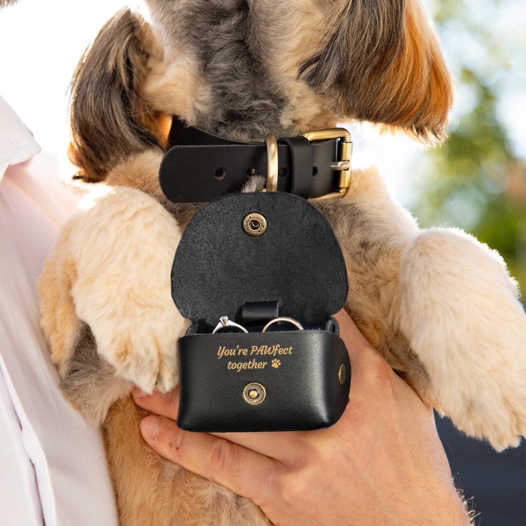Personalized Wedding Ring Box With Collar for Dog, Wedding Ring Box ...