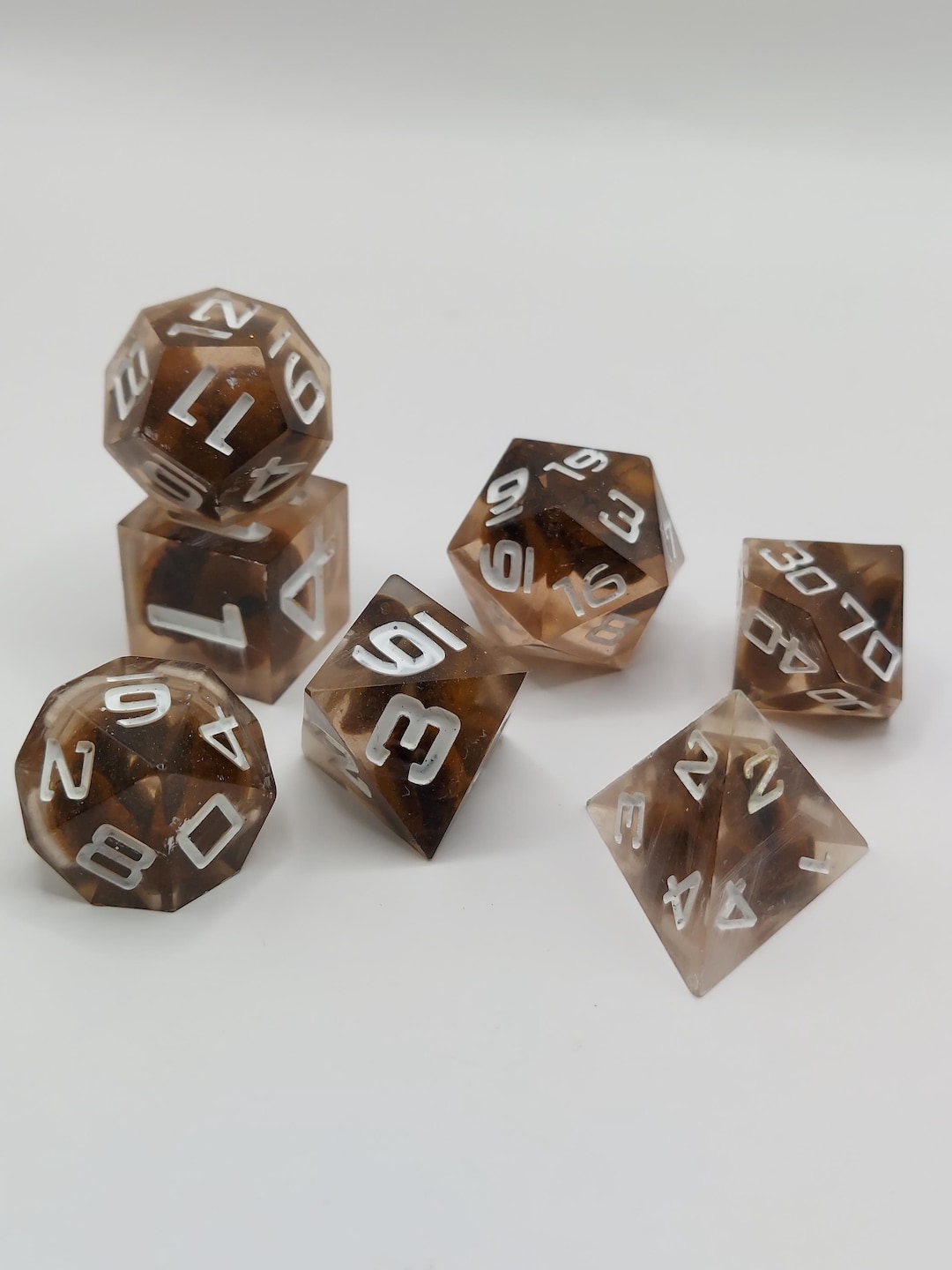 Coffee Dnd Dice Set, Full Set, Sharp Edge Dice, Roleplaying Dice, D&D ...