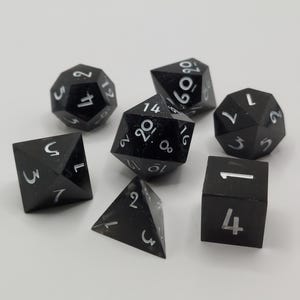 Dnd Dice "darkness" Set, Full Set Sharp Edge Dice, TTRPG Dice, D&D Dice ...