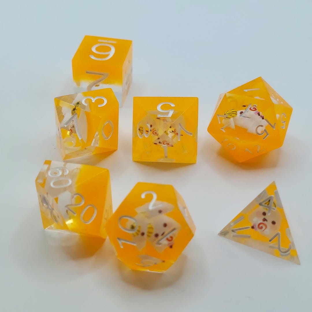 Dnd Dice "too Spooky" Set, Full Set Sharp Edge Dice, TTRPG Dice, D&D ...