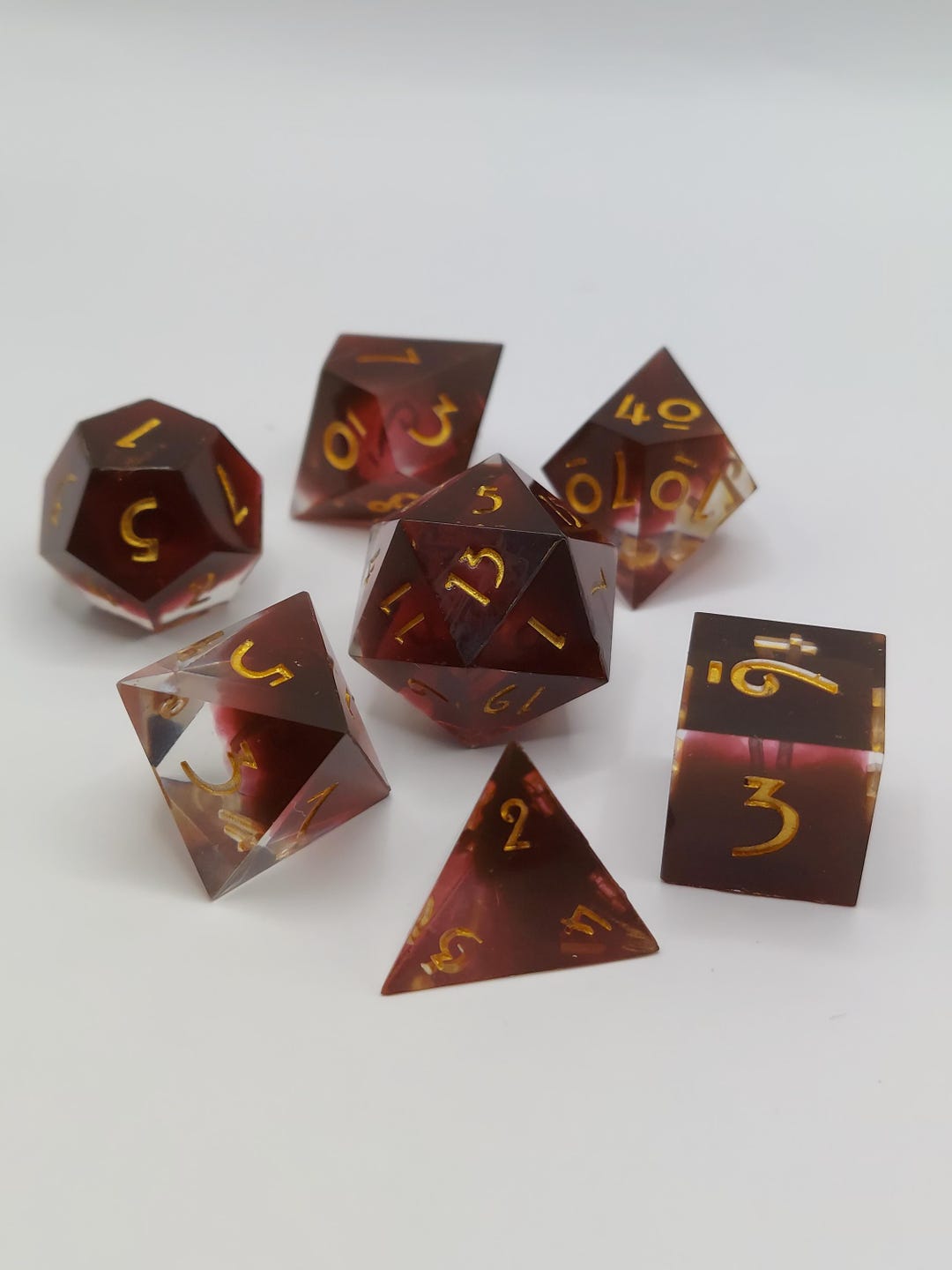 Dnd Dice "inflict Wounds" Set, Full Set Sharp Edge Dice, TTRPG Dice, D ...