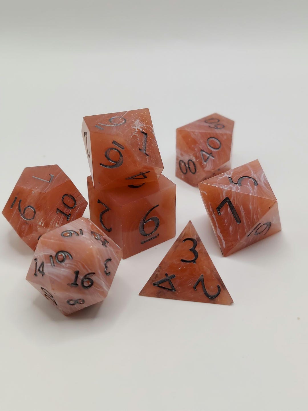 Dnd Dice "flesh to Stone" Set, Full Set Sharp Edge Dice, TTRPG Dice, D ...