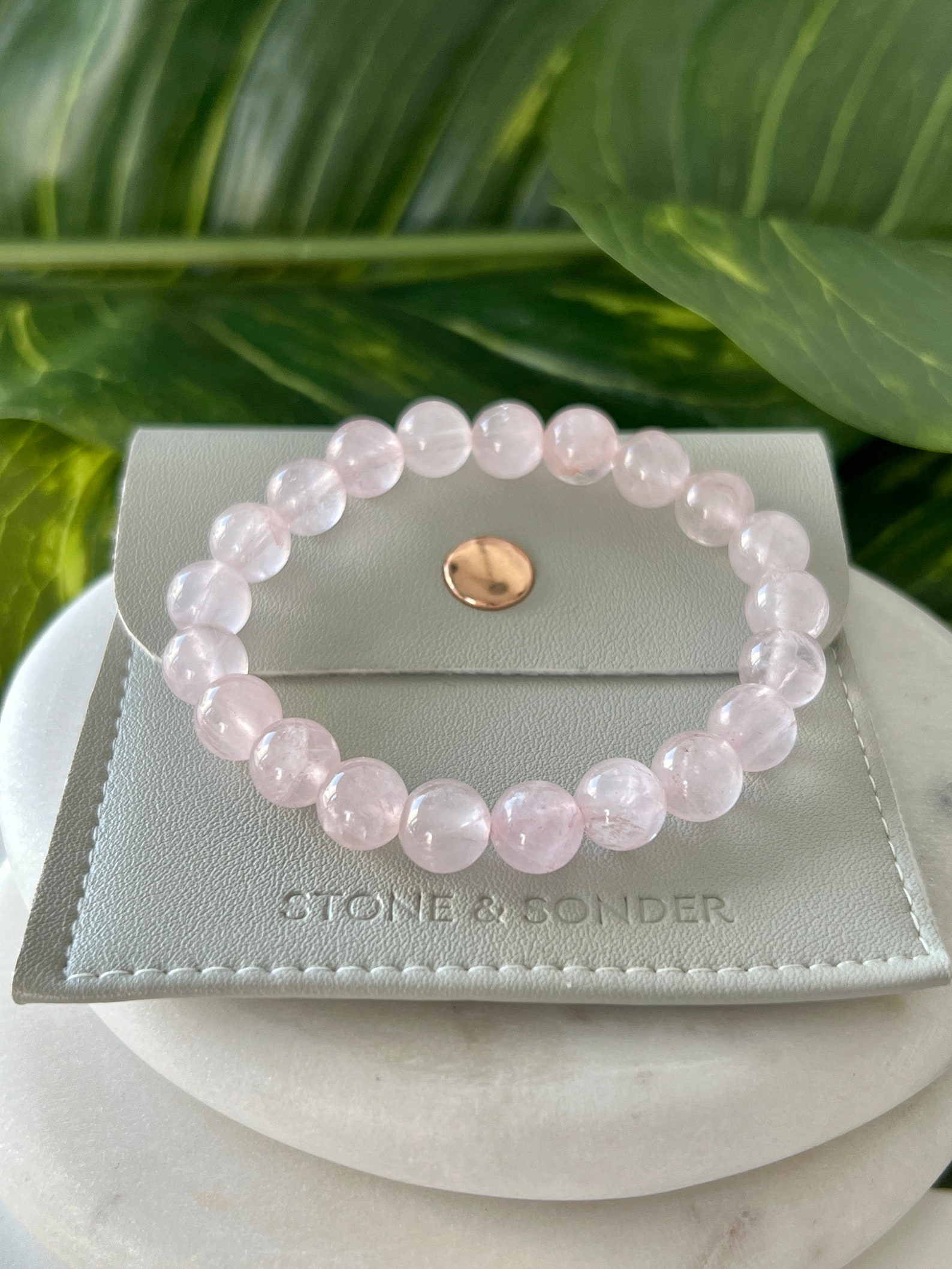 Genuine Rose Quartz Bracelet Self-love 8mm Pink Quartz Bead Bracelet ...