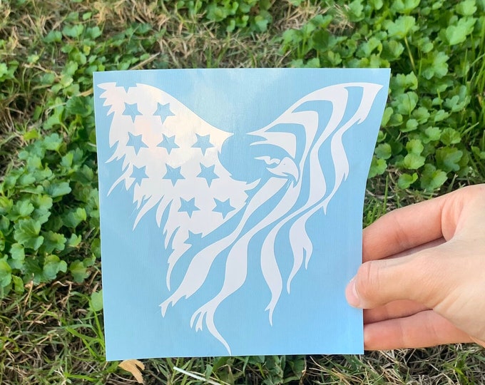 Patriotic American Eagle Decal Sticker Bald Eagle Decal Kiss-cut Vinyl ...