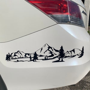 Mountain and Trees Large Decal for Car Mountain Range Outdoor Decal off ...