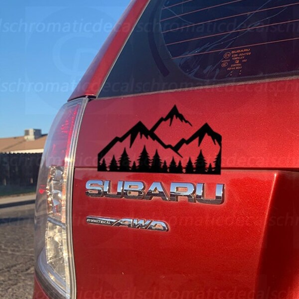 Subaru Trees and Mountains Decal - Etsy
