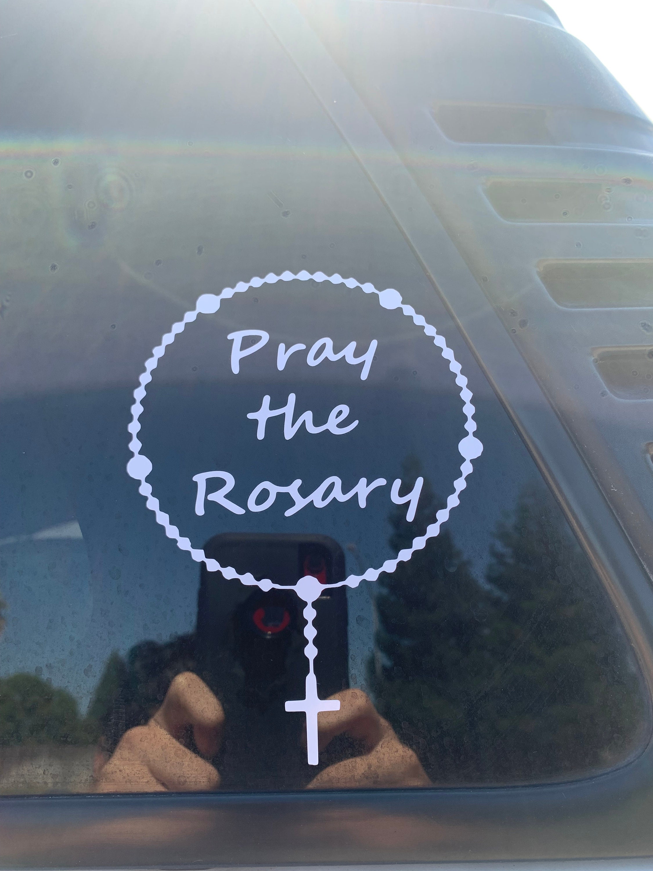Rosary Decal Sticker pray the Rosary Religous Catholic Decal Sticker - Etsy