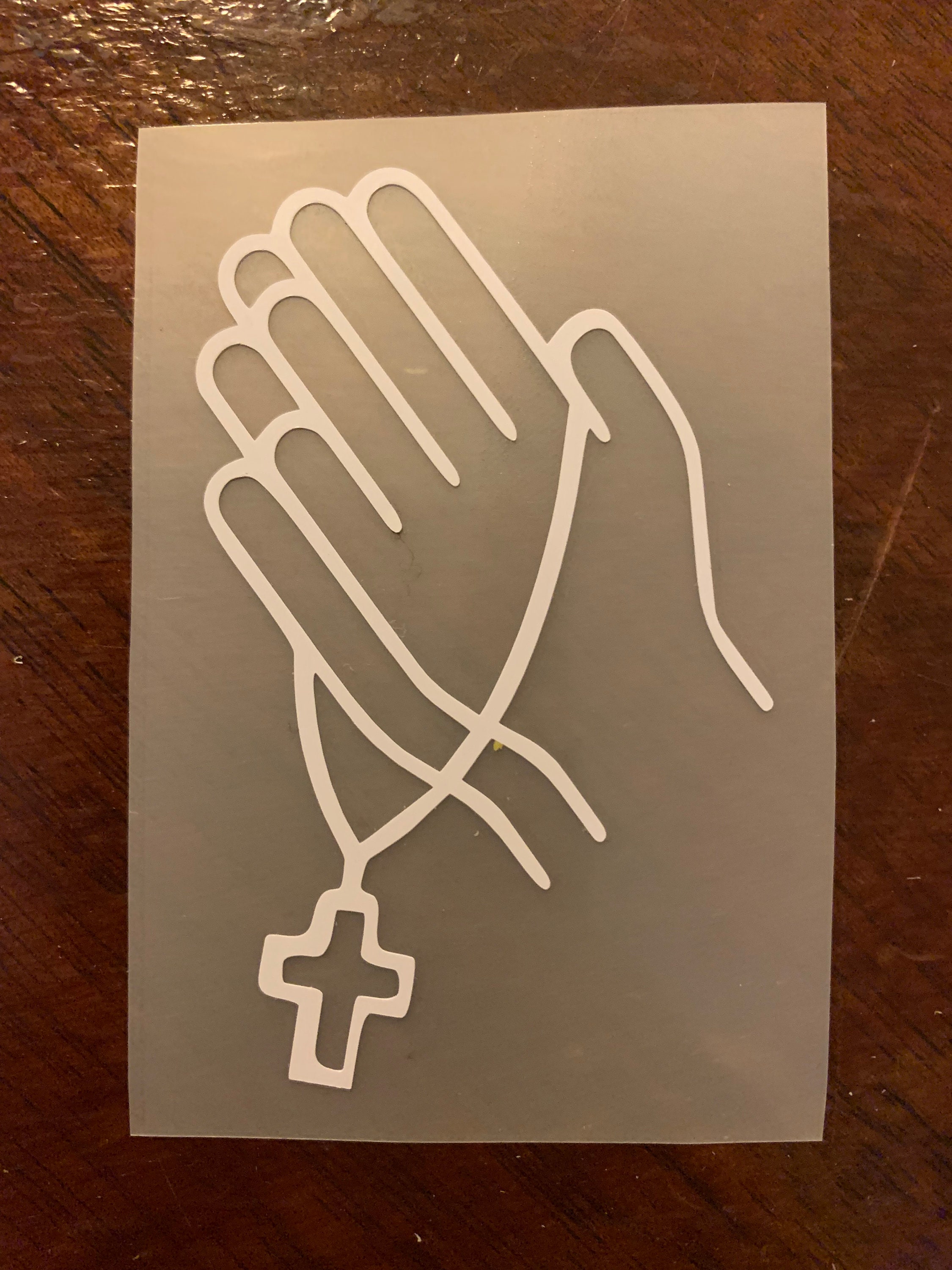 Praying Hands Decal Sticker With Cross Christian Sticker for Car - Etsy