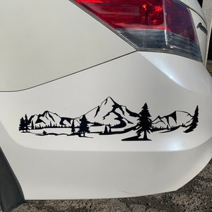 Mountain and Trees Large Decal for Car Mountain Range Outdoor Decal off ...