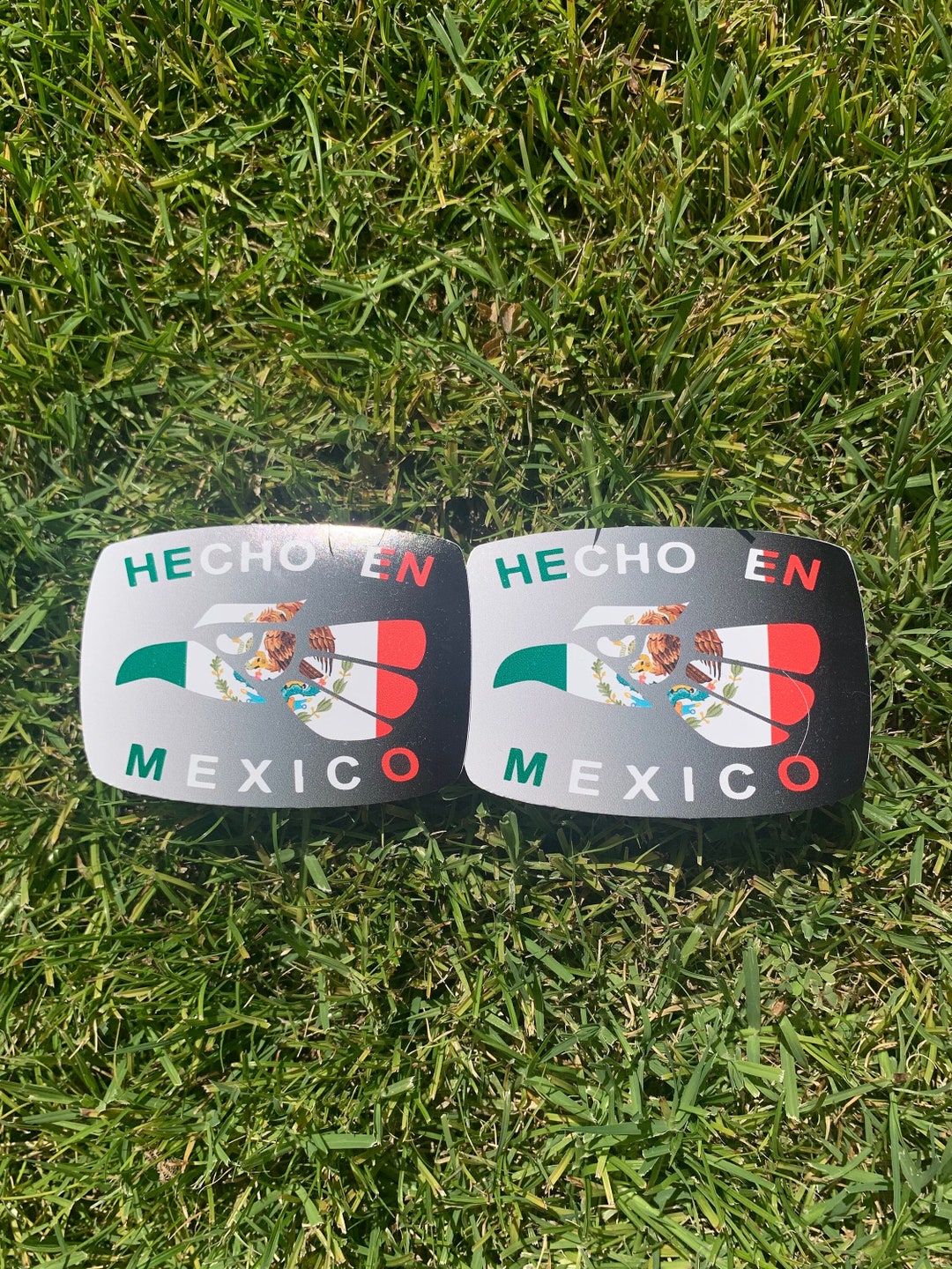 Hecho En Mexico 2x on Flag Design Die-cut Printed Stickers, 2 Mexican ...