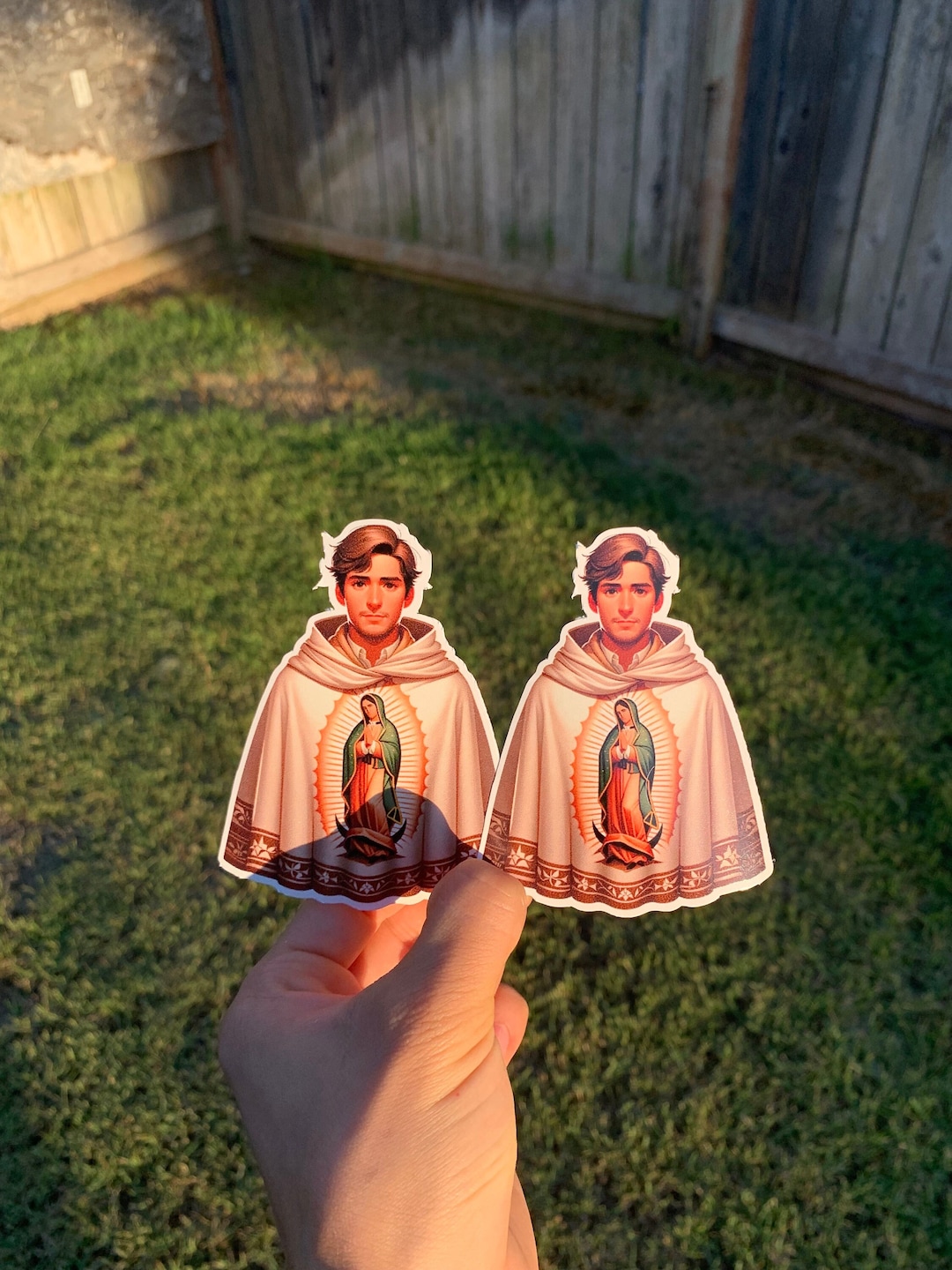 2x St. Juan Diego With Virgen Mary Appearance on Cloak Die Cut Vinyl ...