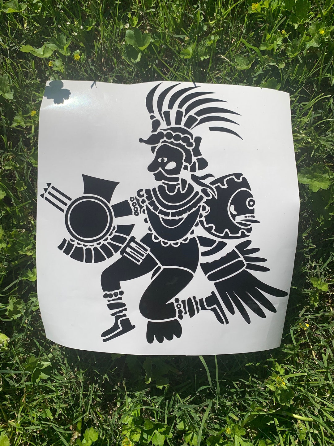 Aztec Man Figure Decal Sticker Aztec Design Graphic Indigenous Art ...