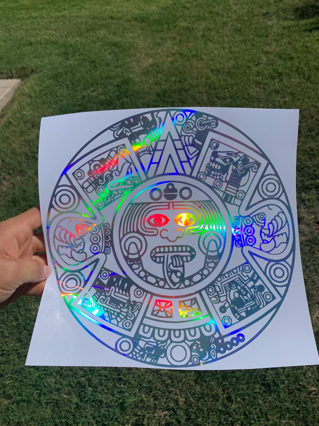 Aztec Calendar Decal Sticker - Ancient Native Decal - Calendario Azteca ...