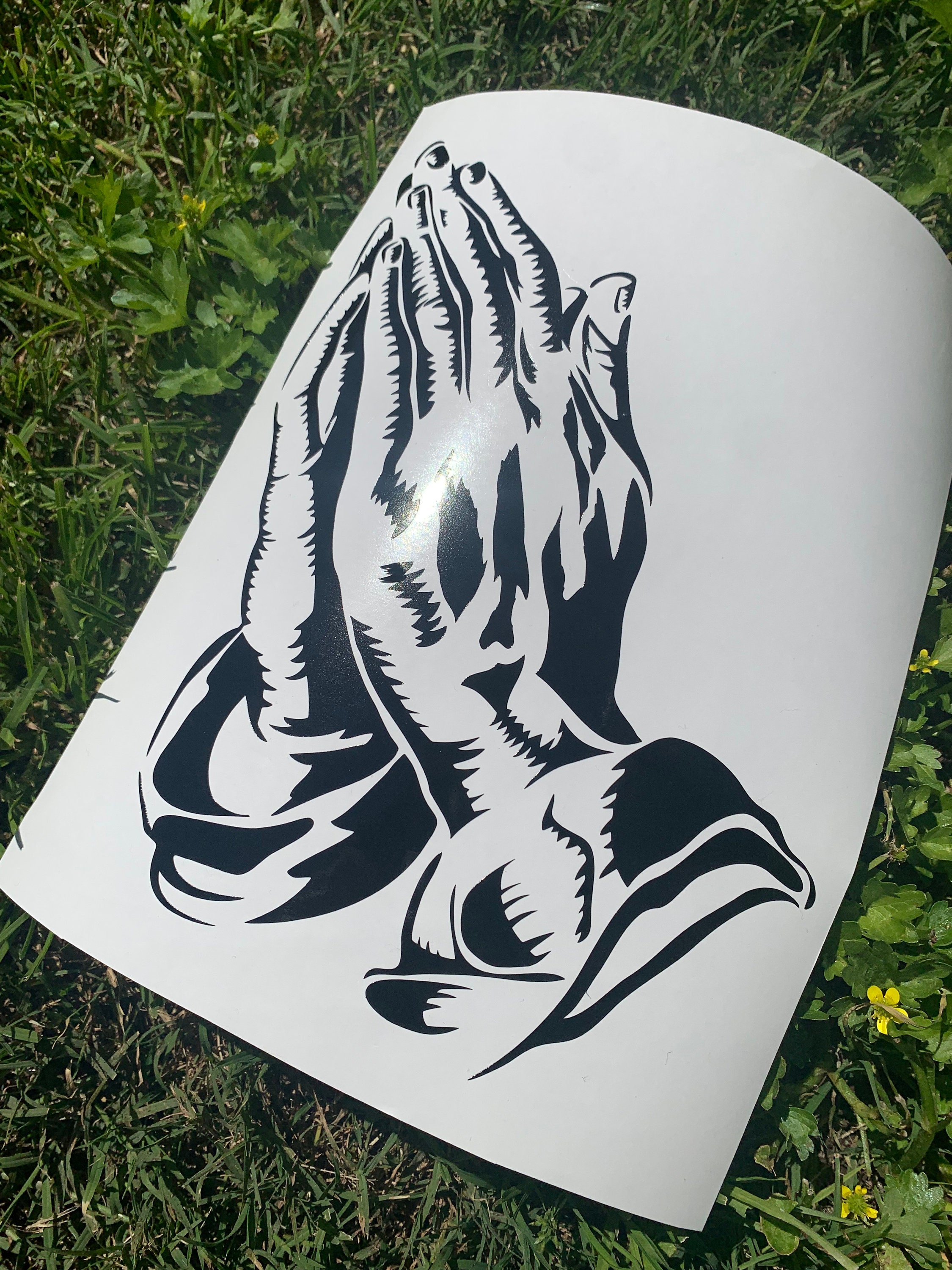 Praying Hands Decal Sticker Catholic Christian Decal Sticker Religious ...