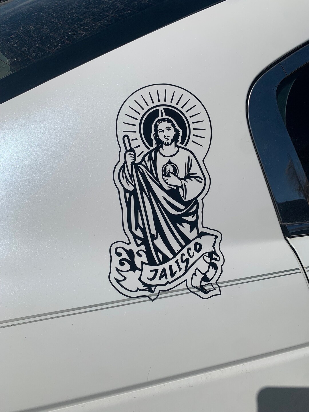 San Judas Tadeo Decal With Custom Name - Saint Jude Thaddeus Decal ...