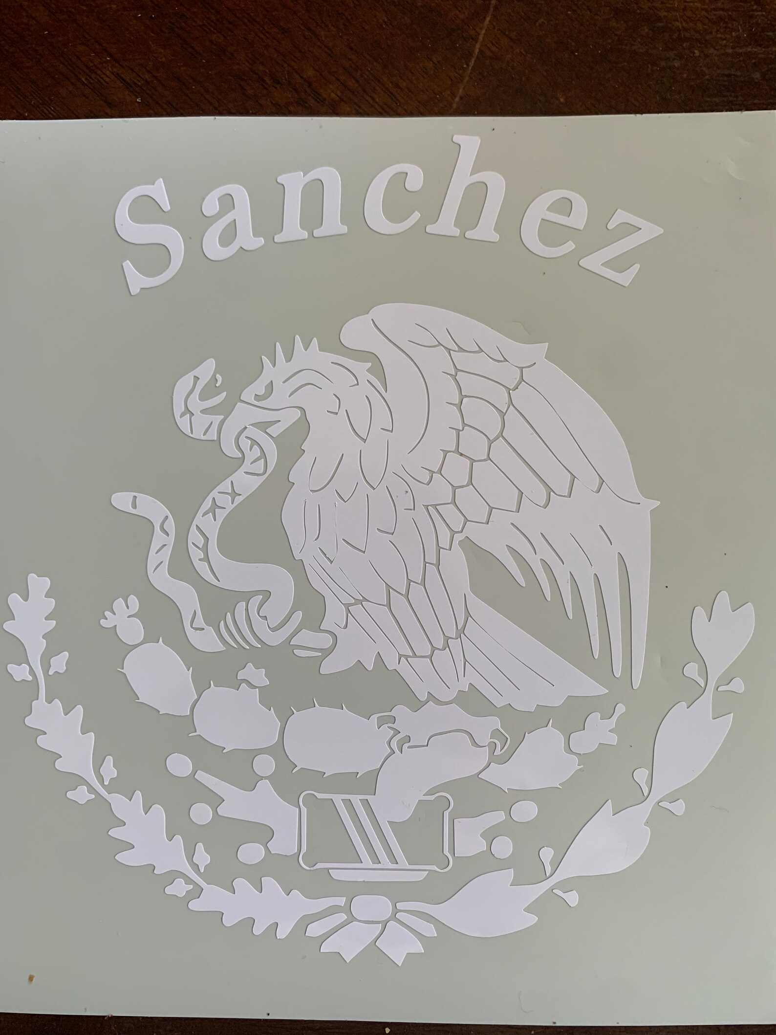 Mexican Flag Logo Decal With Custom Text Mexican Flag Eagle Custom ...