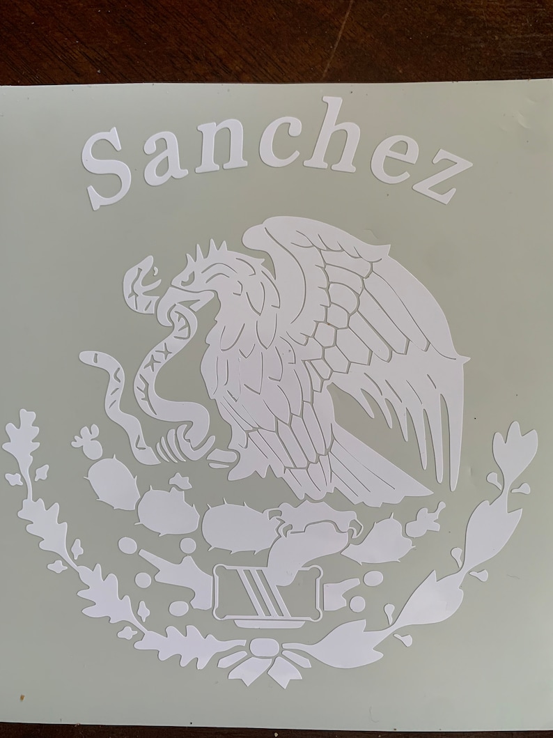 Mexican Flag Logo Decal With Custom Text Mexican Flag Eagle Custom State Aguila De Mexico Car ...
